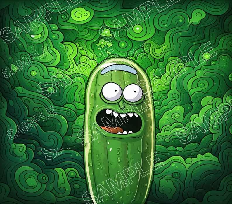Pickle Rick Wrap Rick and Morty Digital Art Tumbler Full Wrap 20 Oz ...