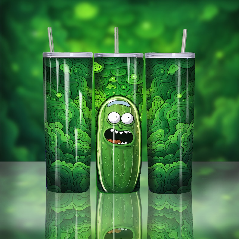 Pickle Rick Wrap Rick and Morty Digital Art Tumbler Full Wrap 20 Oz ...