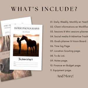 Printable Planner for Equine Photographers: Manage Photography Sessions ...