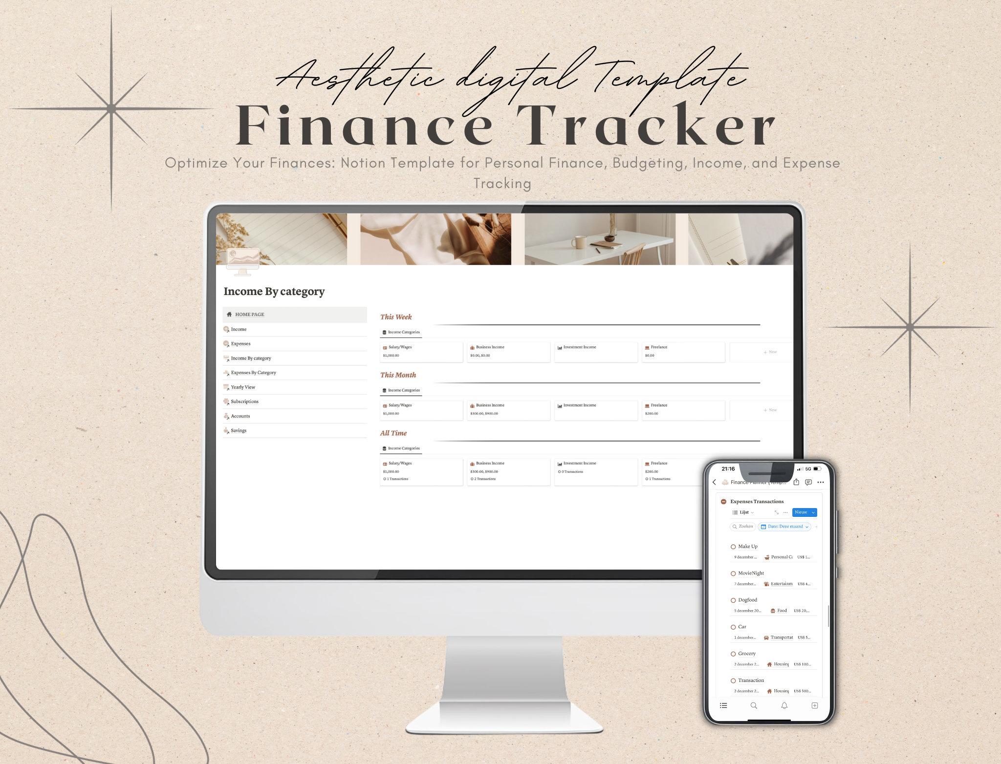 Finance Tracker 2024: Notion Template for Personal Finance, Budgeting ...