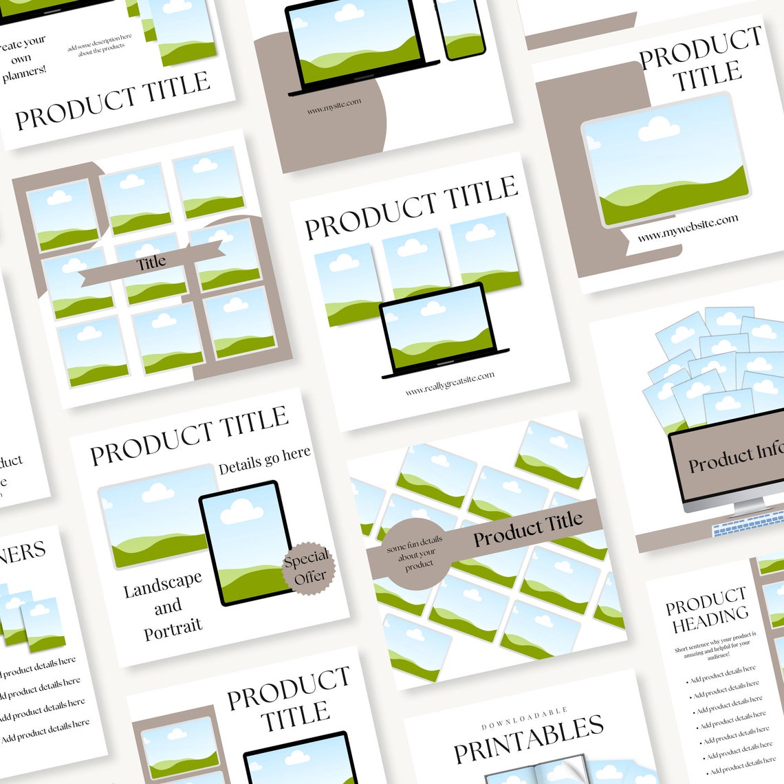 40 Pages Etsy Listing Mockup Templates, Etsy Mockup Digital Product ...