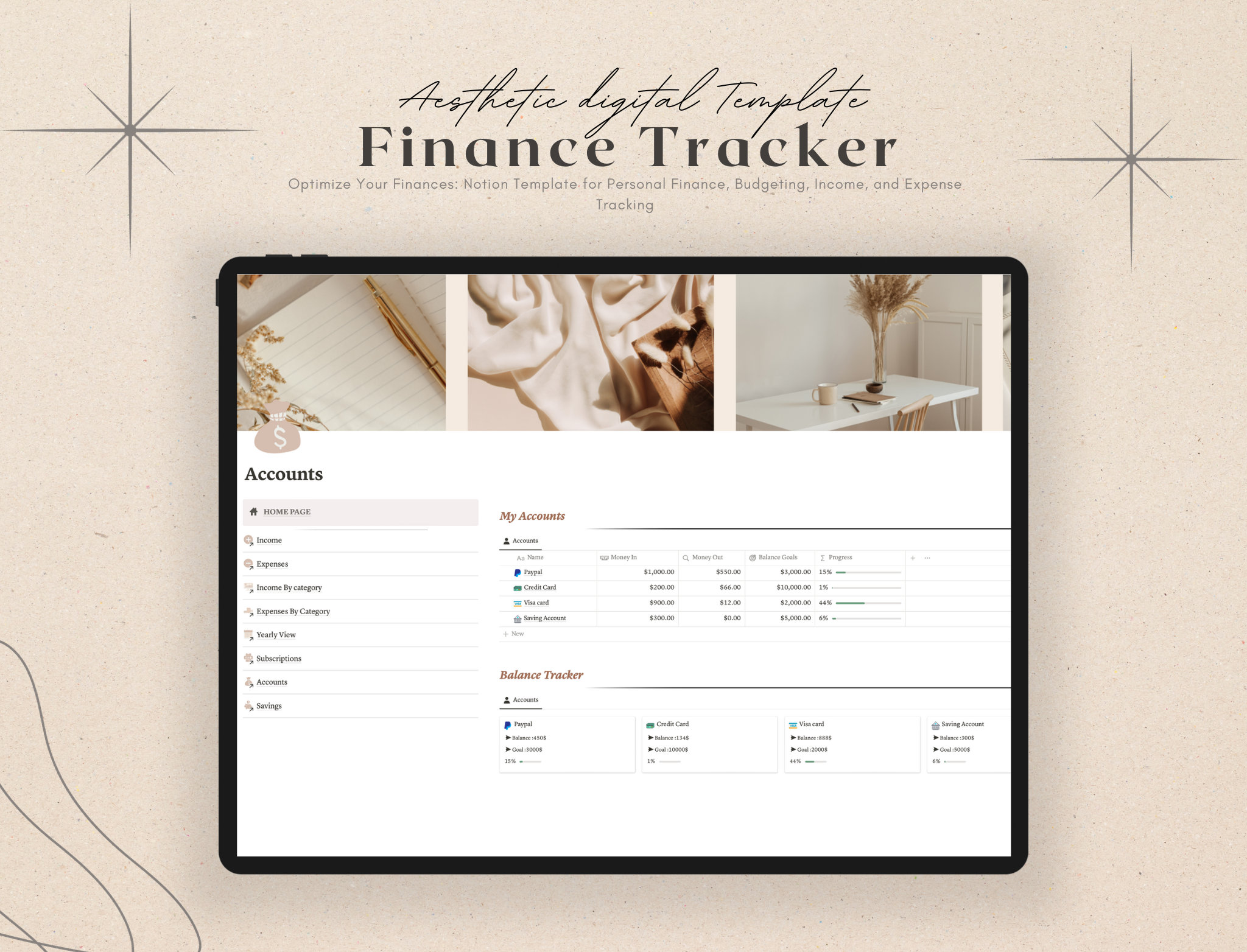 Finance Tracker 2024: Notion Template for Personal Finance, Budgeting ...