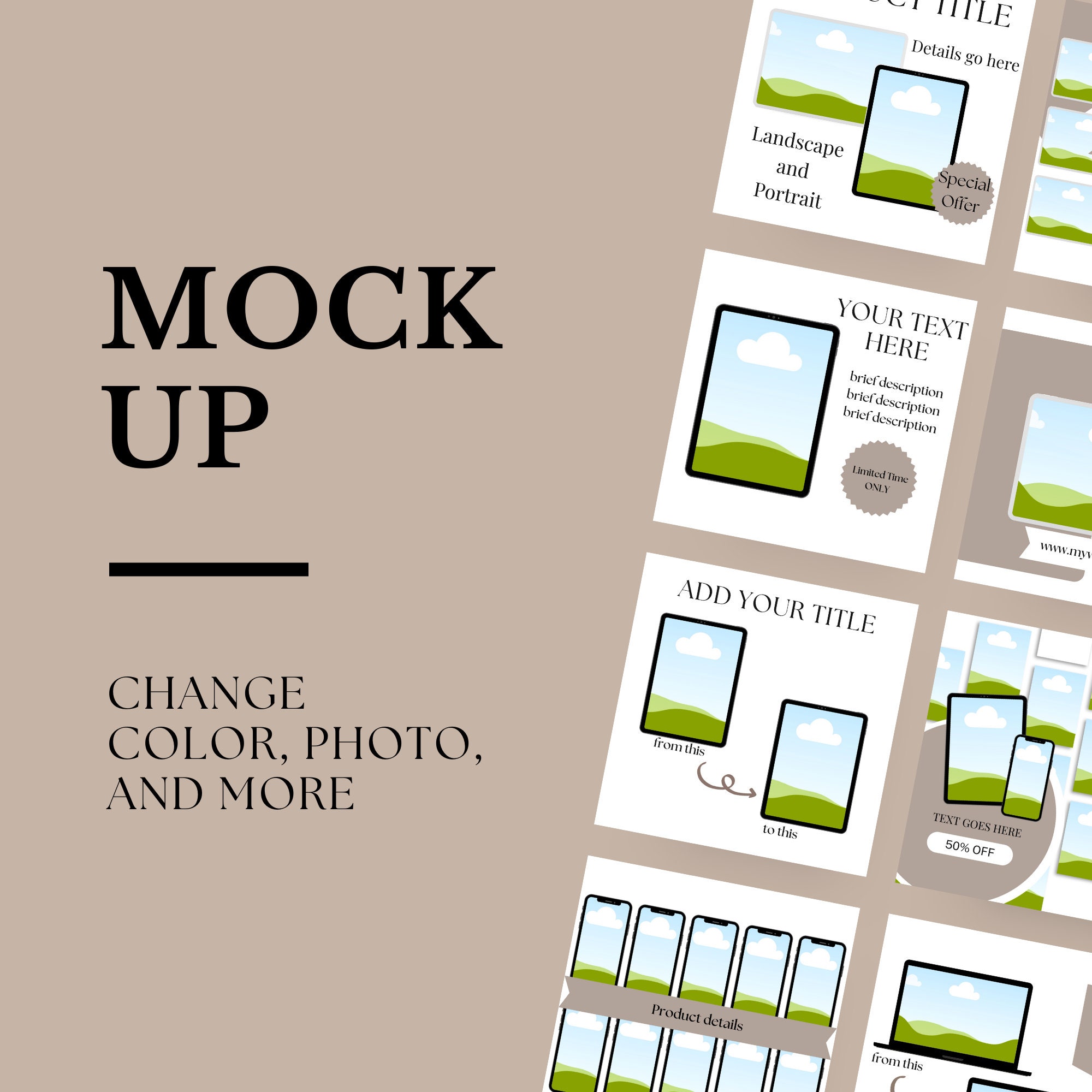 40 Pages Etsy Listing Mockup Templates, Etsy Mockup Digital Product ...