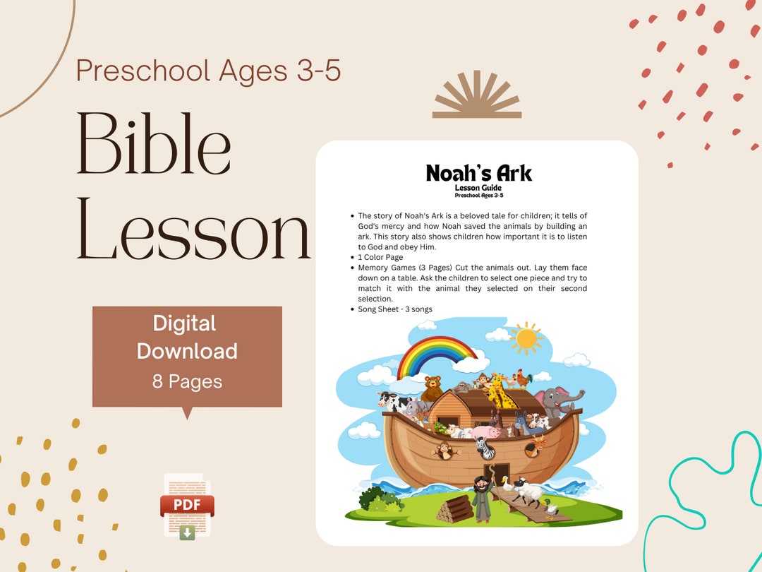 Noah's Ark Sunday School Lesson - Preschool - Digital Download - Etsy