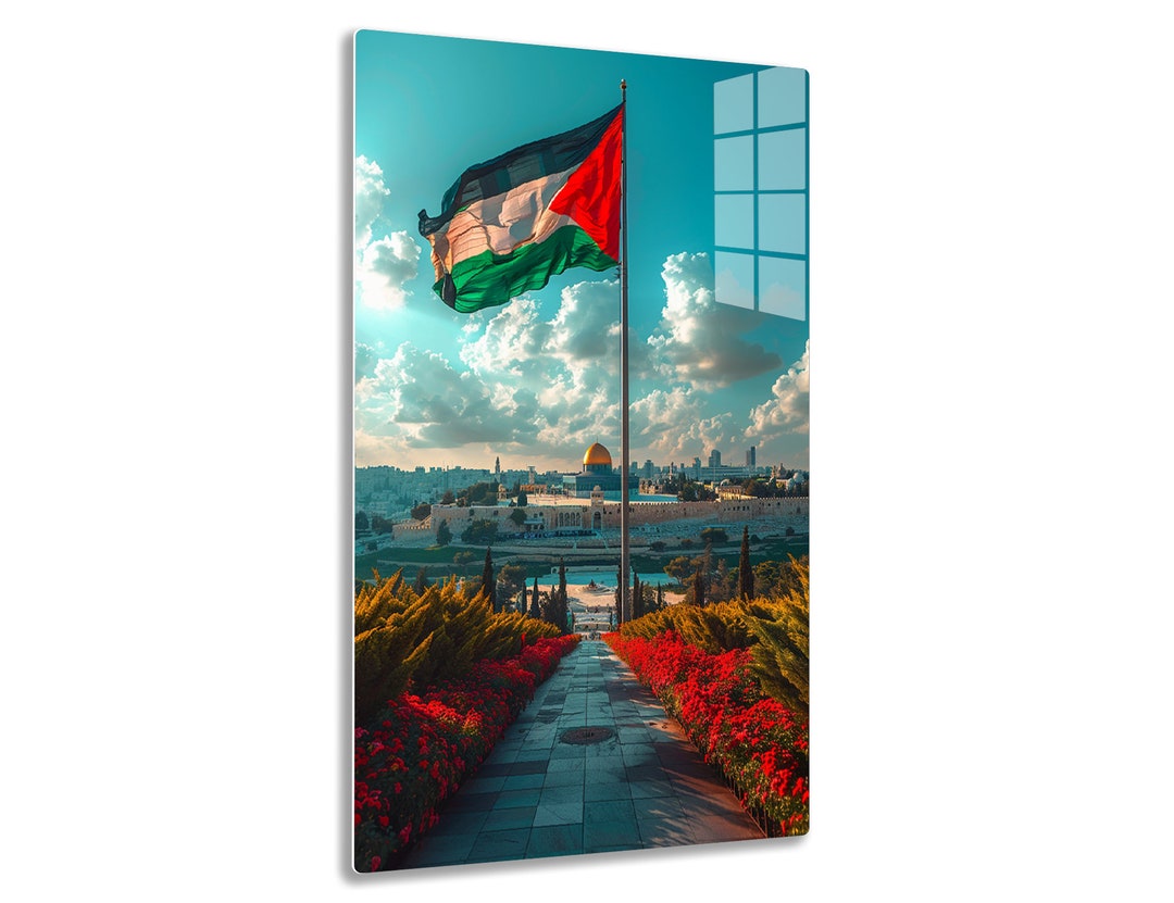 Palestine Skyline, Palestine Skyline, Resilient Nation, Glossy, Glass ...