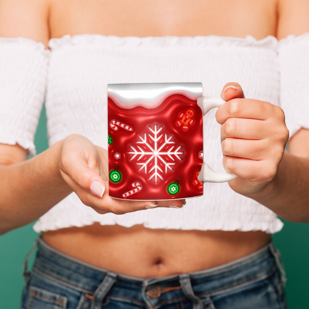 Christmas 3d Inflated 11oz Mug Wrap Christmas Inflated Coffee Etsy