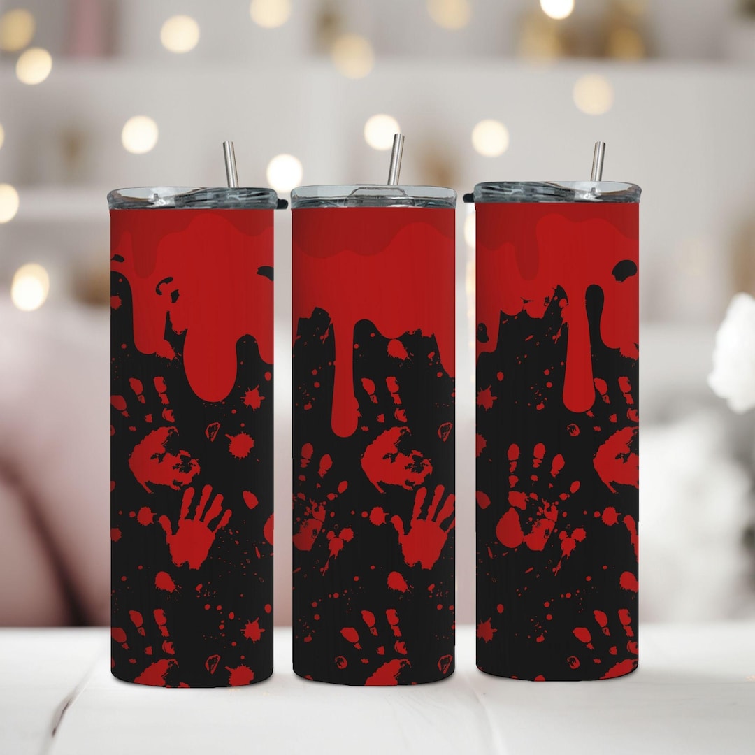 Blood Splatter 20oz Tumbler Wrap, Bloody Tumbler Wrap, Horror Tumbler ...