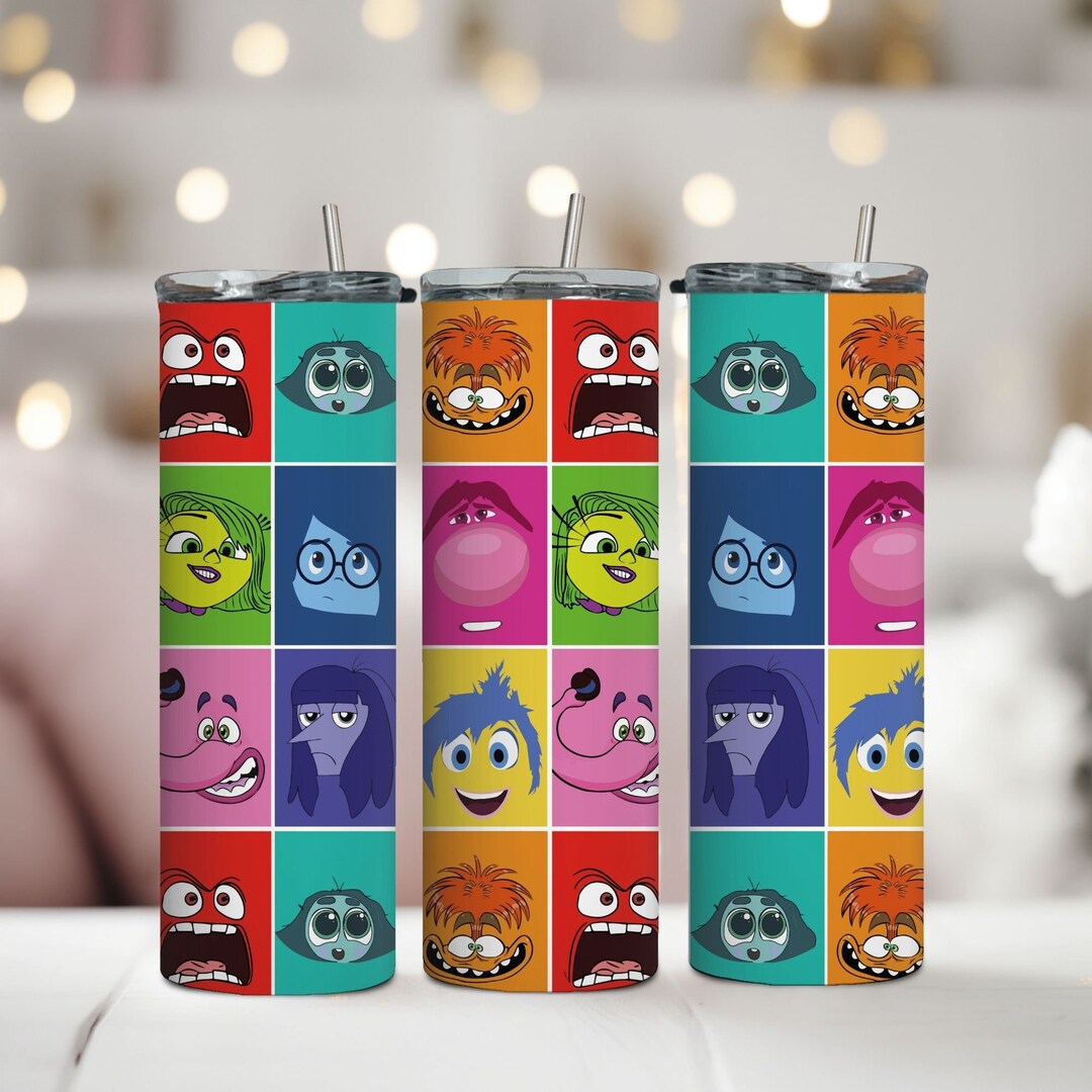 Today I Feel 20oz Skinny Tumbler Wrap, Emotion Friends, Cartoon Tumbler, Cartoon Emotions ...