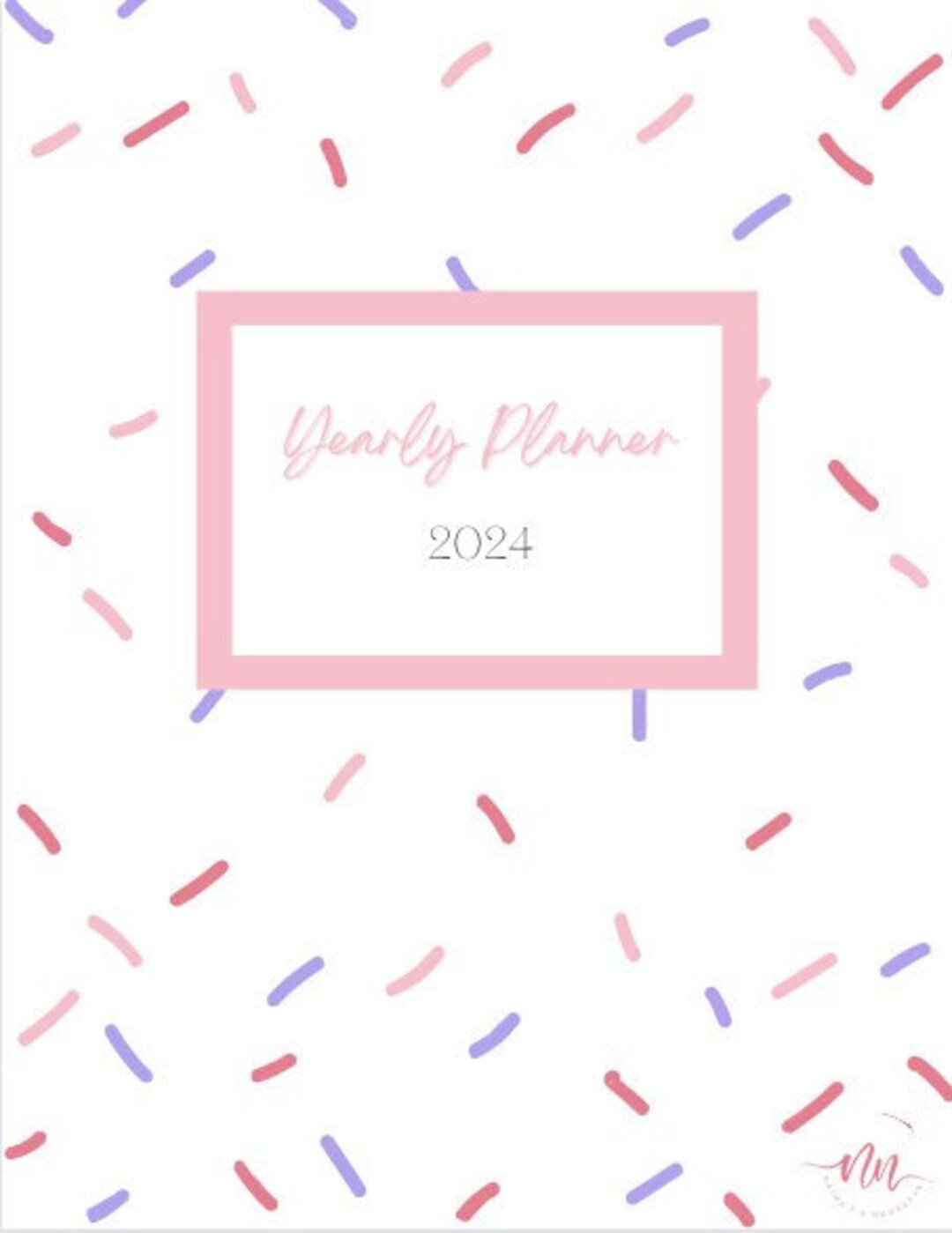 2024 Pink and Purple Minimalist Planner Digital Planner Printable ...