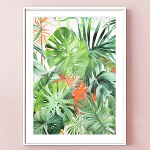 Tropical Botanical-inspired Wall Art, Monstera Print, Abstract Plant ...