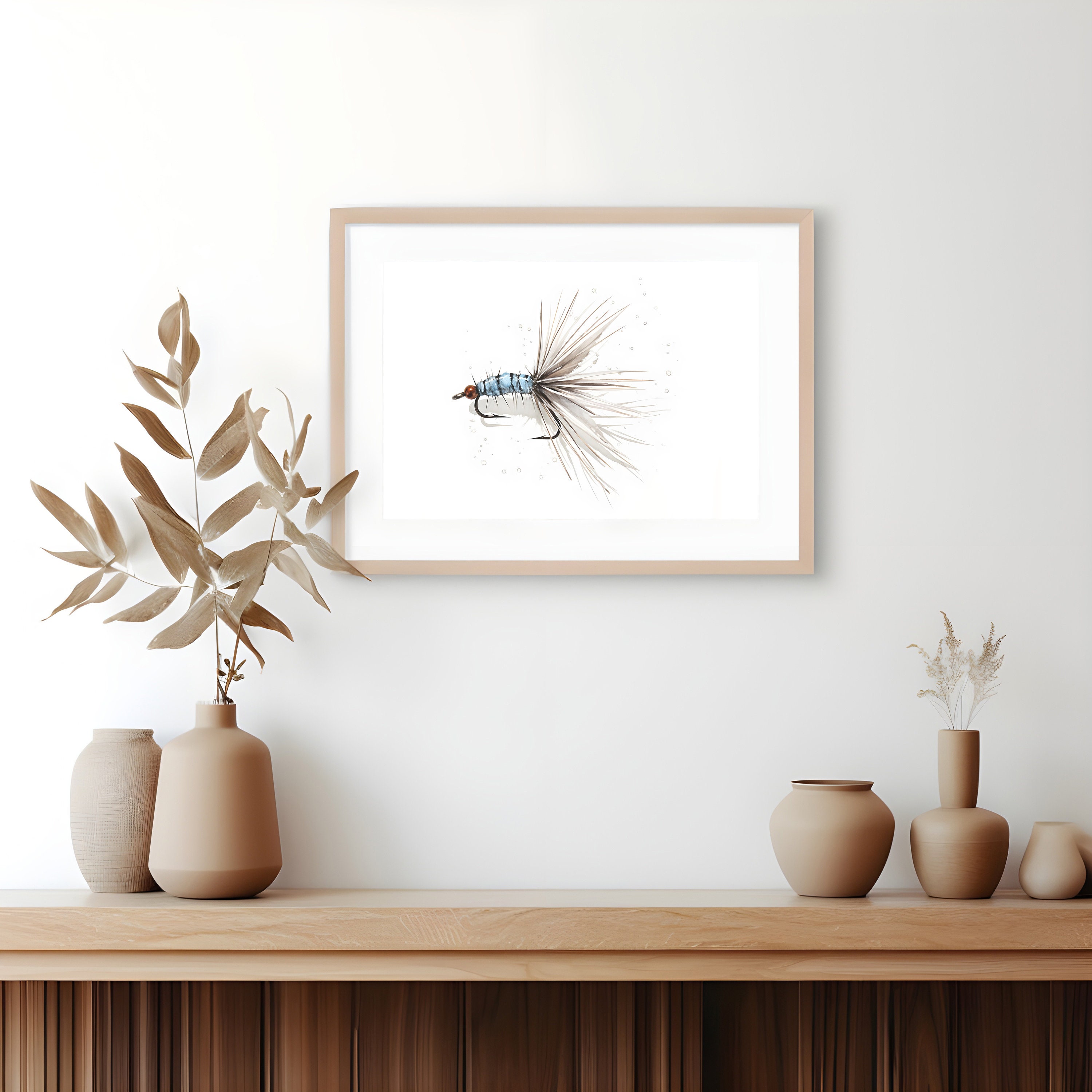 Fly Fishing Art Print, Fishing Lure Painting, Trout Wall Art ...