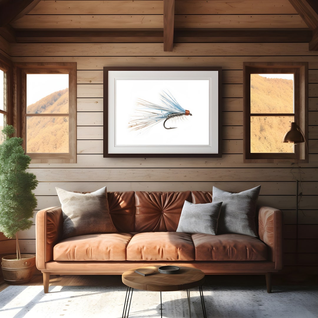Fly Fishing Art Print, Fishing Lure Painting, Trout Wall Art ...