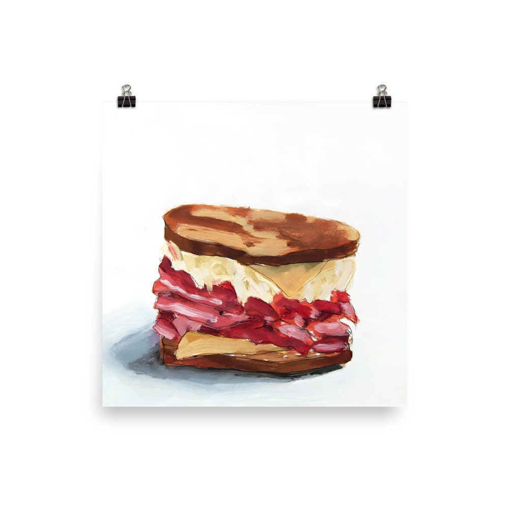Reuben Sandwich Painting, Reuben Sandwich Illustration, Food Art, Food ...