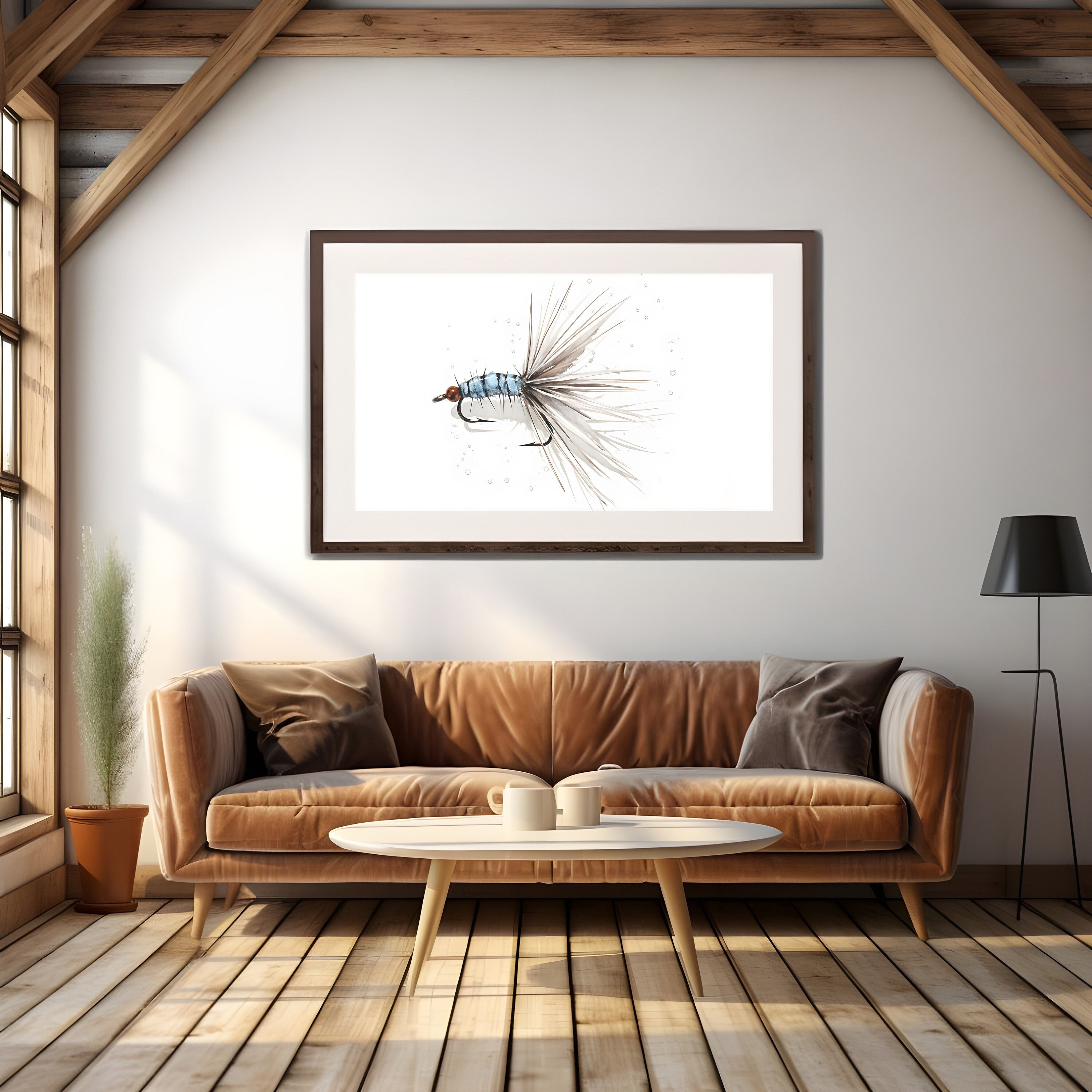 Fly Fishing Art Print, Fishing Lure Painting, Trout Wall Art ...