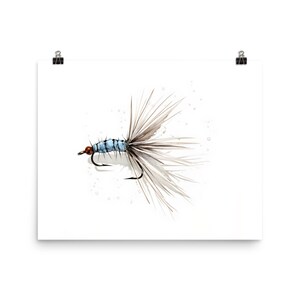 Fly Fishing Art Print, Fishing Lure Painting, Trout Wall Art ...