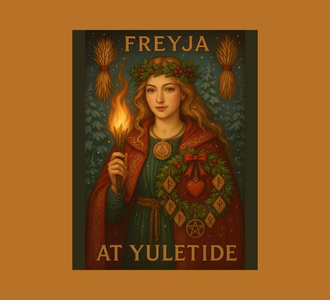 Freyja at Yuletide Pagan Goddess Art Print Nordic Holiday PDF - Etsy