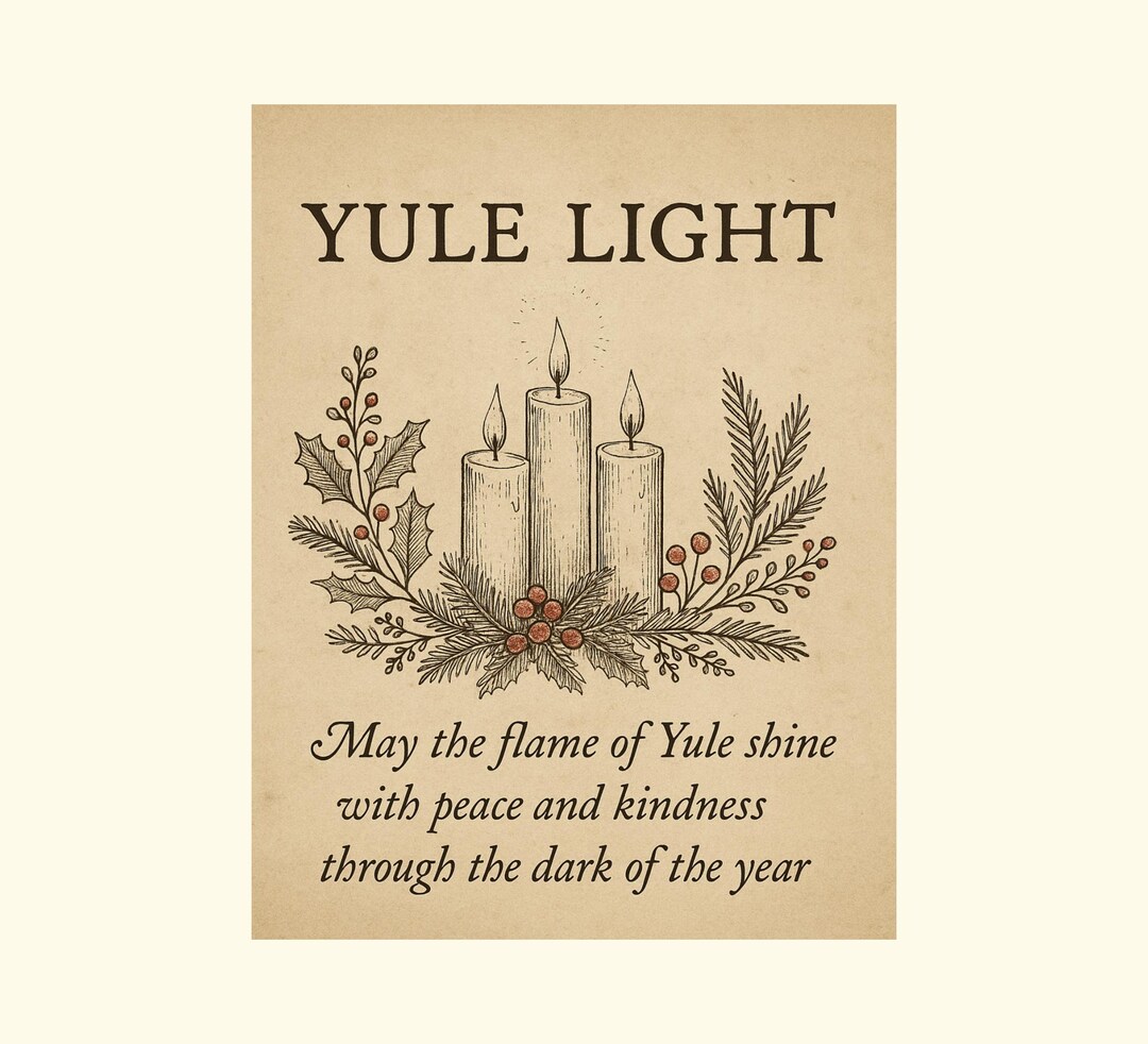 Yule Light Printable Wall Art - Winter Solstice Candle Blessing - 4 Jpg ...