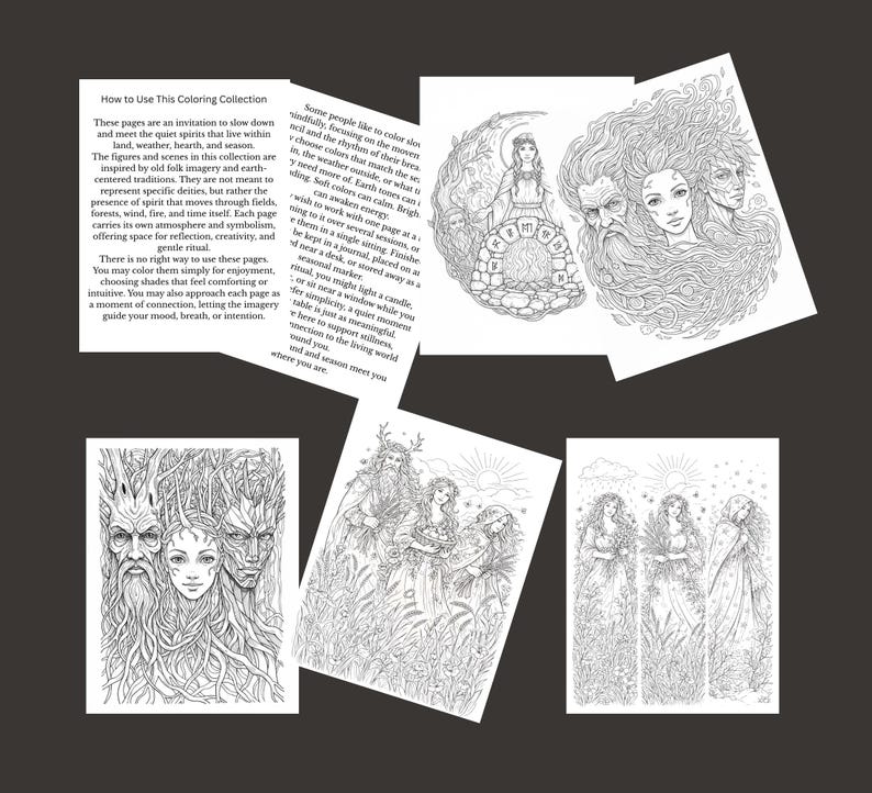 Folk Spirits of Land & Season – Pagan Coloring Pages Inspired by Nature ...