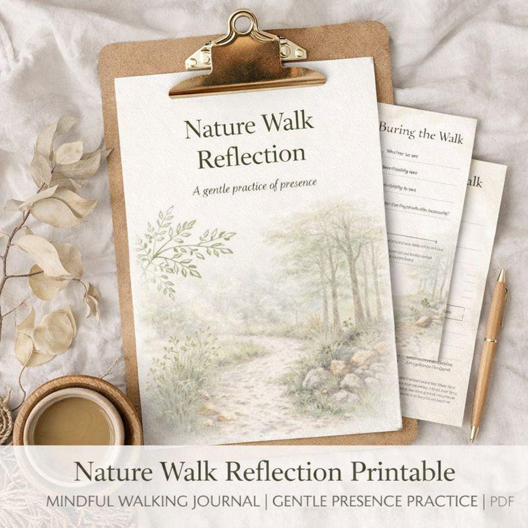 Nature Walk Reflection Printable – Mindful Walking Journal, Gentle ...