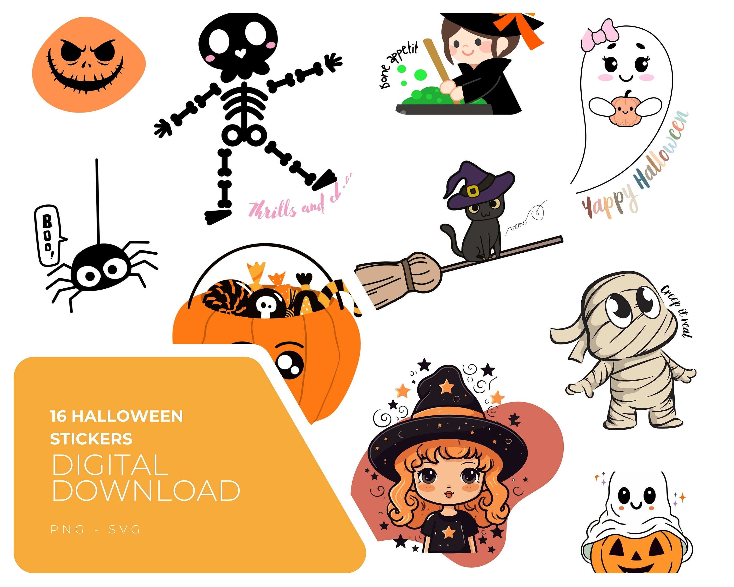 Cute Halloween Stickers, PNG Halloween Stickers, SVG Halloween Stickers ...