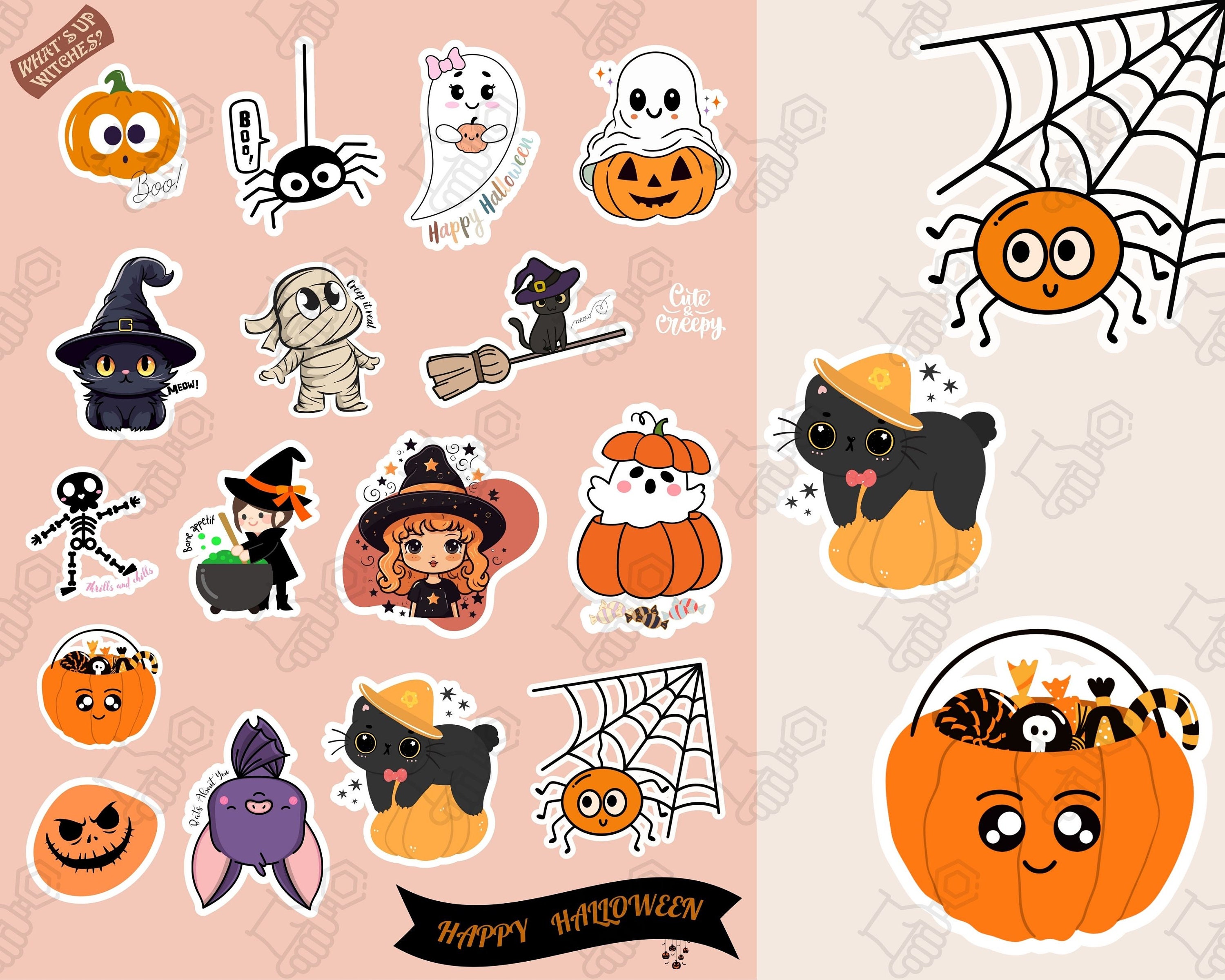 Cute Halloween Stickers, PNG Halloween Stickers, SVG Halloween Stickers ...