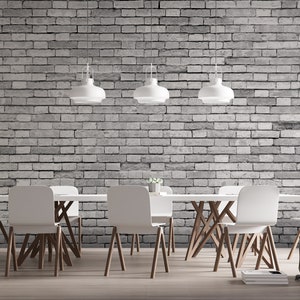 White Brick Wallpaper: 3D Stone Texture Peel and Stick Wall Mural - Etsy