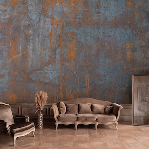 Rusty Metal Wallpaper, Rust Wall Mural, Metal Industrial Peel and Stick ...