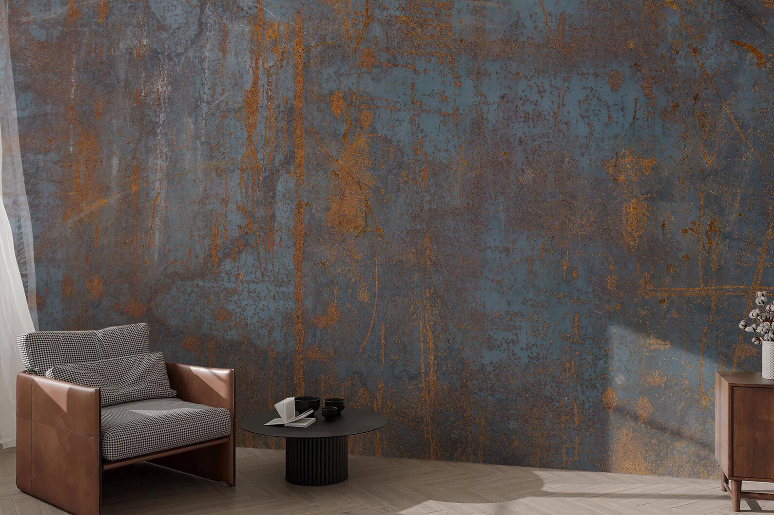 Grunge Rust Metal Wallpaper, Industrial Wall Mural, Peel and Stick - Etsy