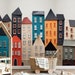 Town Kids Wallpaper Large Town Peel and Stick Wall Mural - Etsy