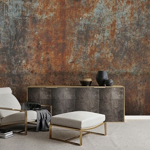 Rusty Metal Wallpaper, Rust Wall Mural, Metal Peel and Stick Wallpaper ...
