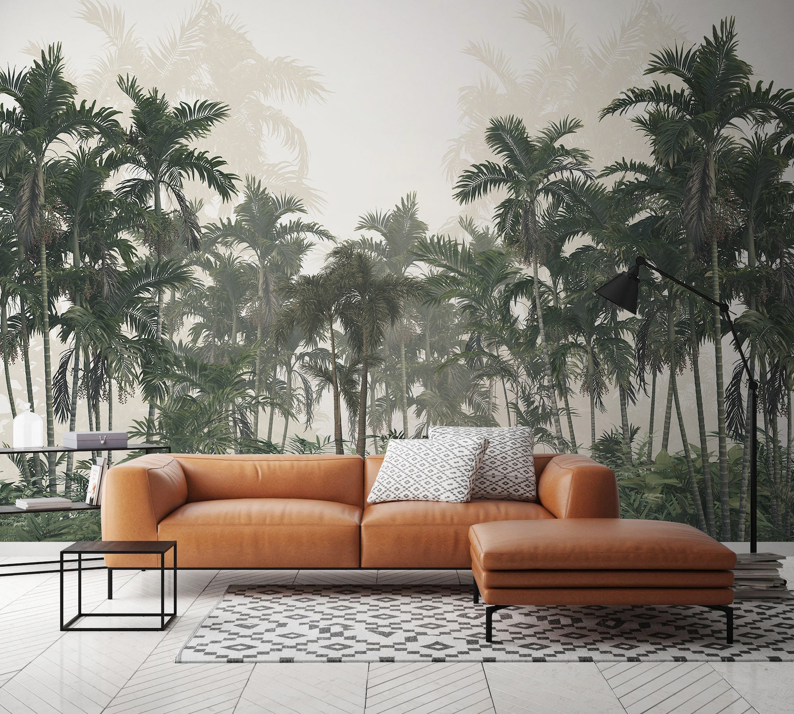Tropical Leaves Wallpaper, Exotic Wall Mural, Dark Jungle Peel and ...