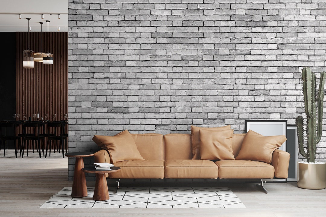 White Brick Wallpaper 3D Stone Texture Wall Mural, Aged Brick Peel and ...