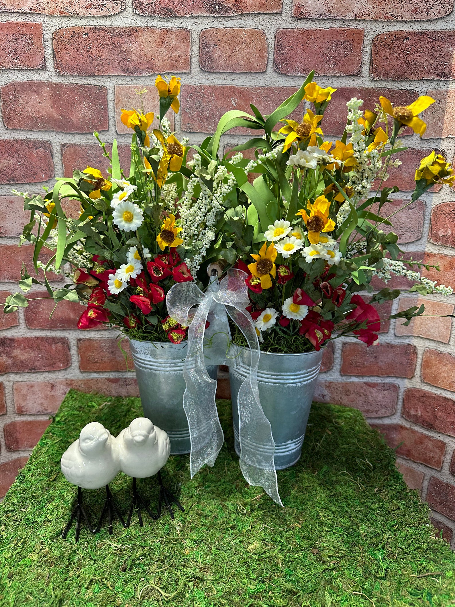 Spring Florals in Galvanized Bucket | Farmhouse | Home Decor | Floral ...