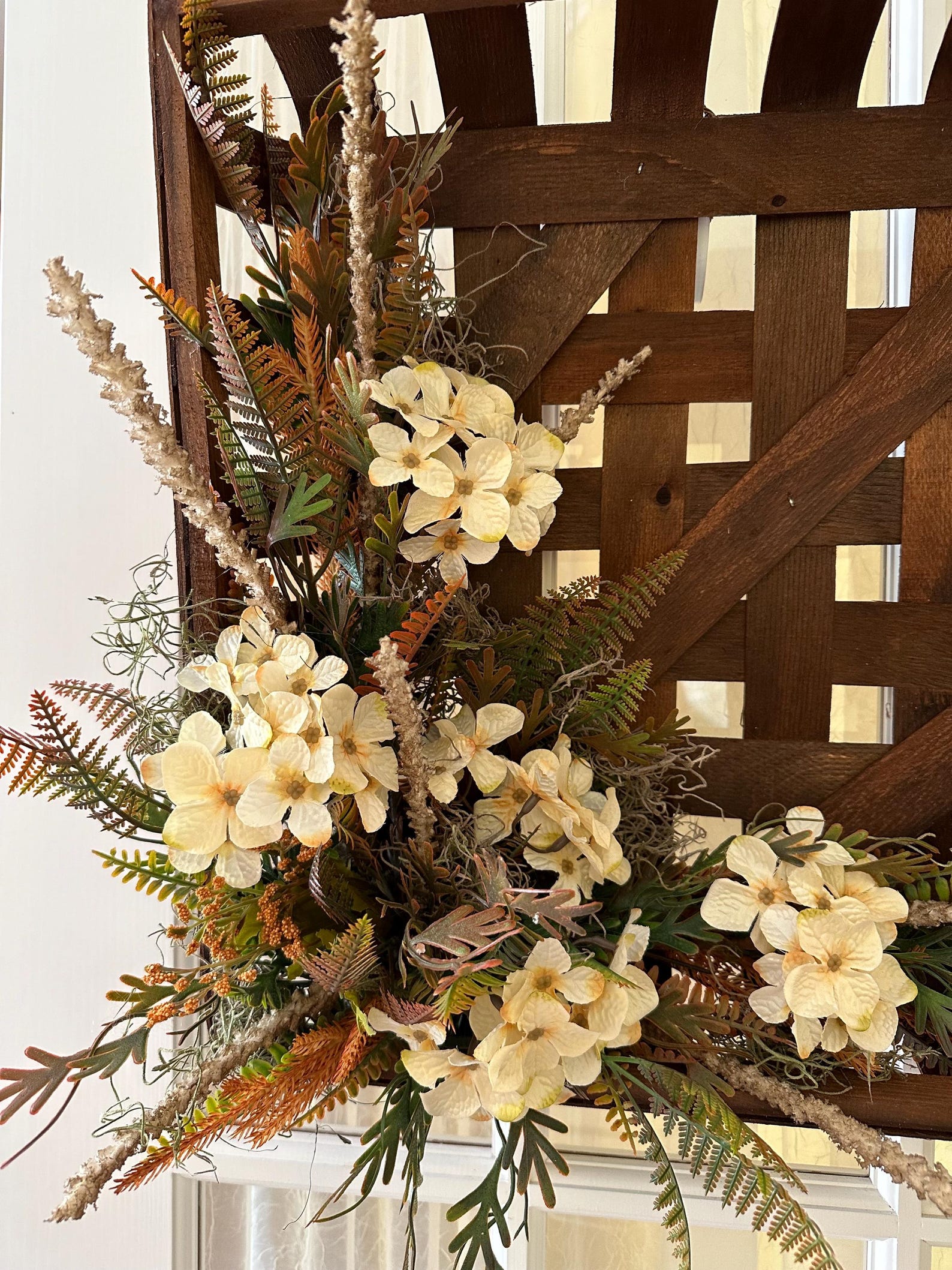 Farmhouse Fall Square Basket Wreath | Fall Wreath | Handmade | Home ...