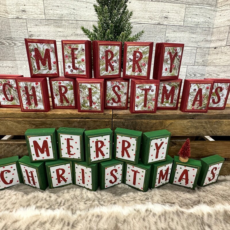 Christmas Block Letters - Etsy