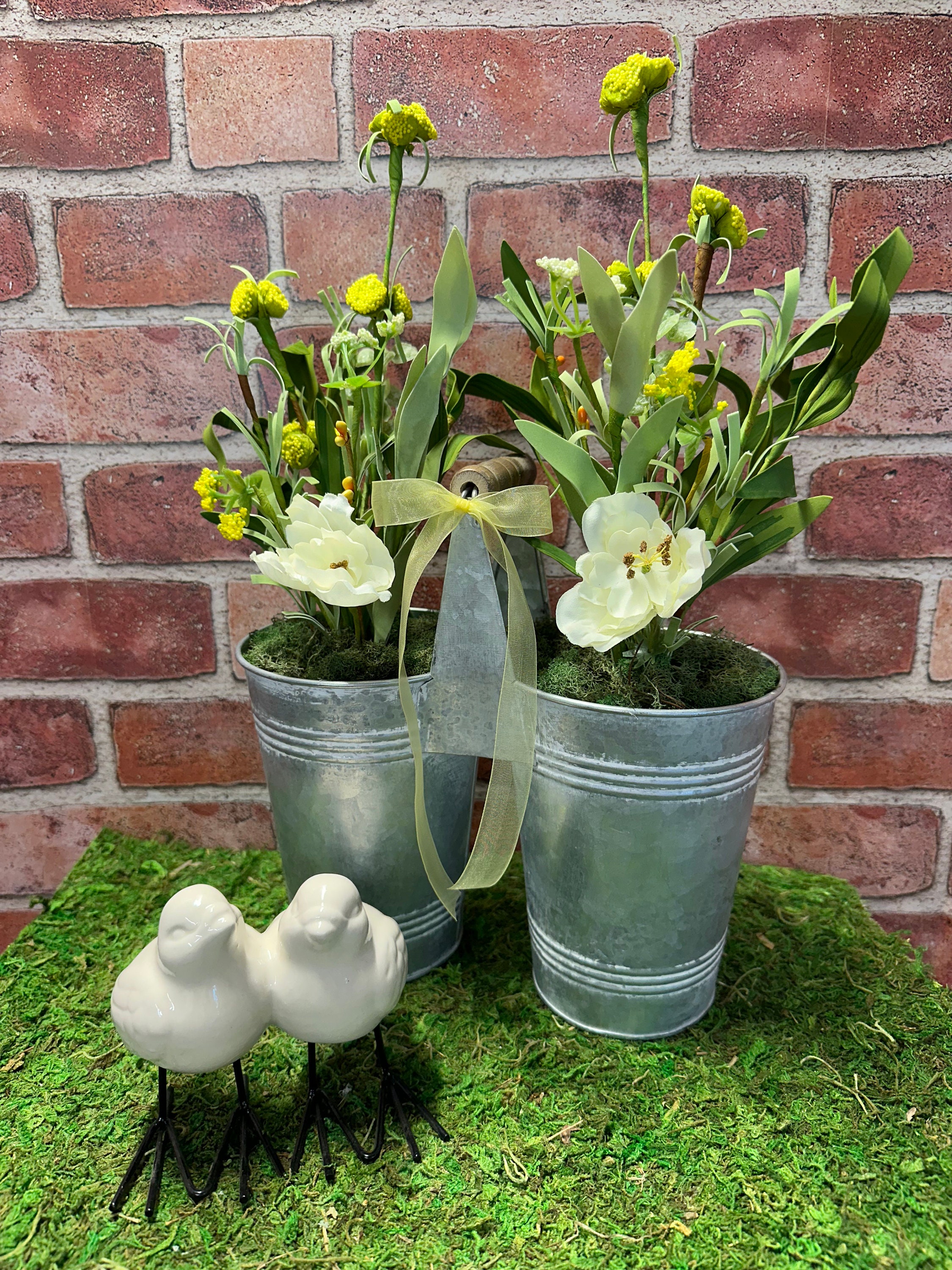 Spring Florals in Galvanized Bucket | Farmhouse | Home Decor | Floral ...