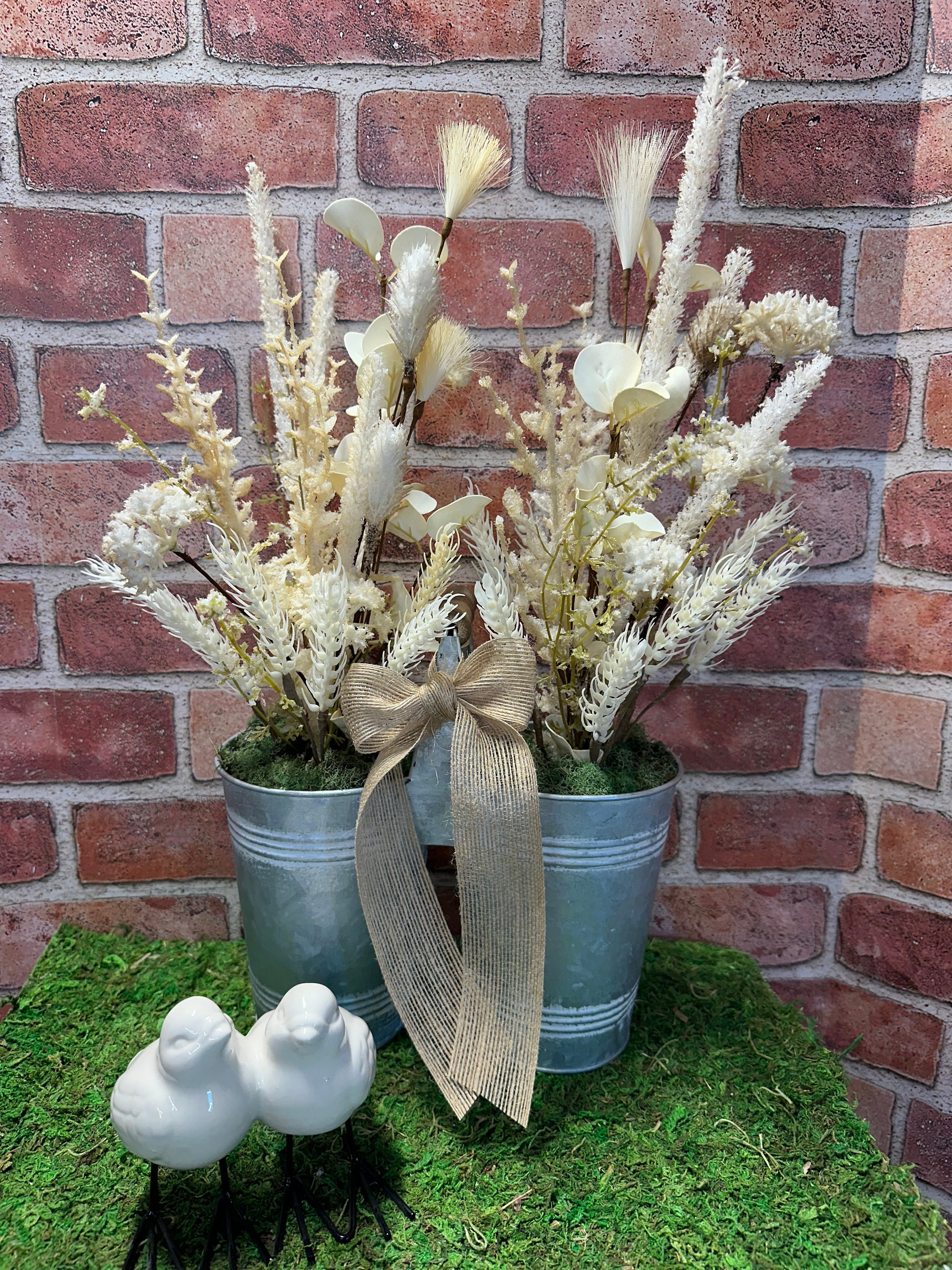 Spring Florals in Galvanized Bucket | Farmhouse | Home Decor | Floral ...