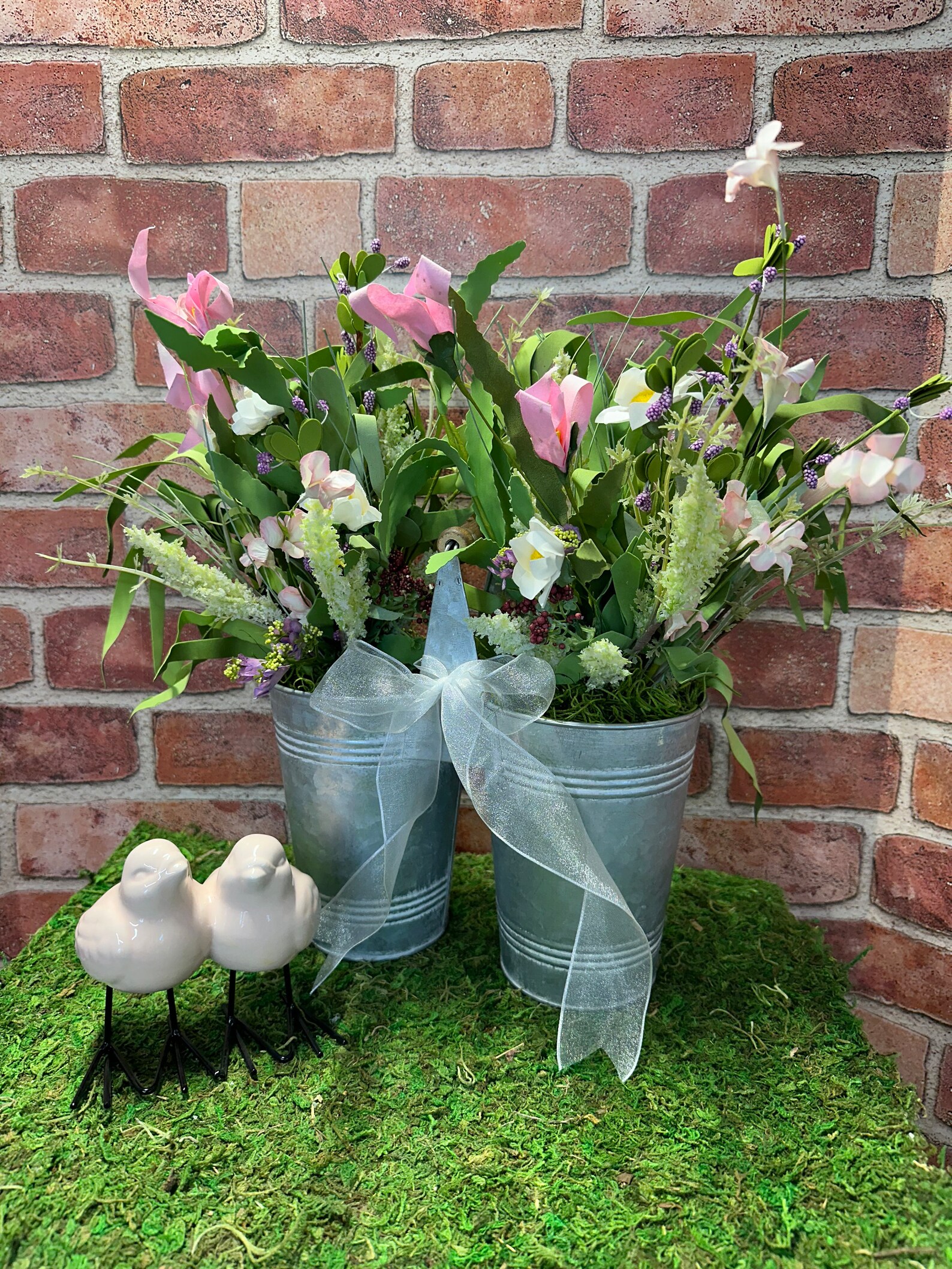 Spring Florals in Galvanized Bucket | Farmhouse | Home Decor | Floral ...