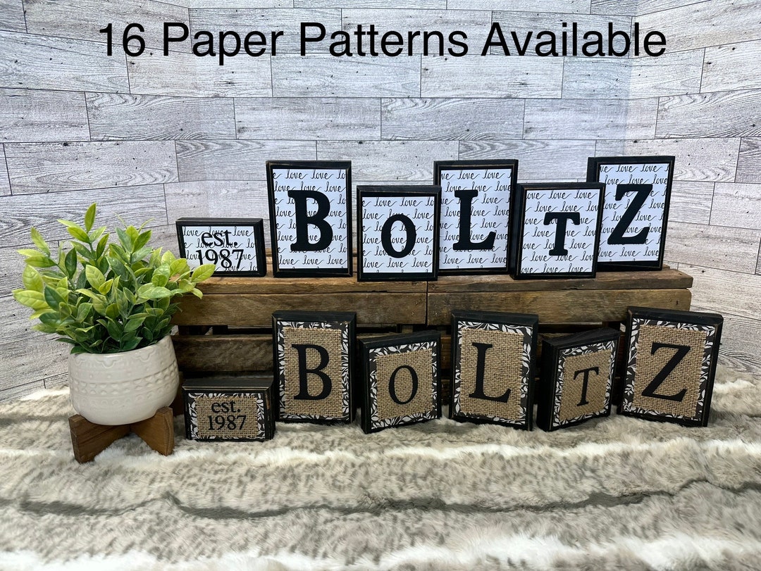 Established Family Word Blocks, Farmhouse, Wooden Blocks, Wedding Gift ...