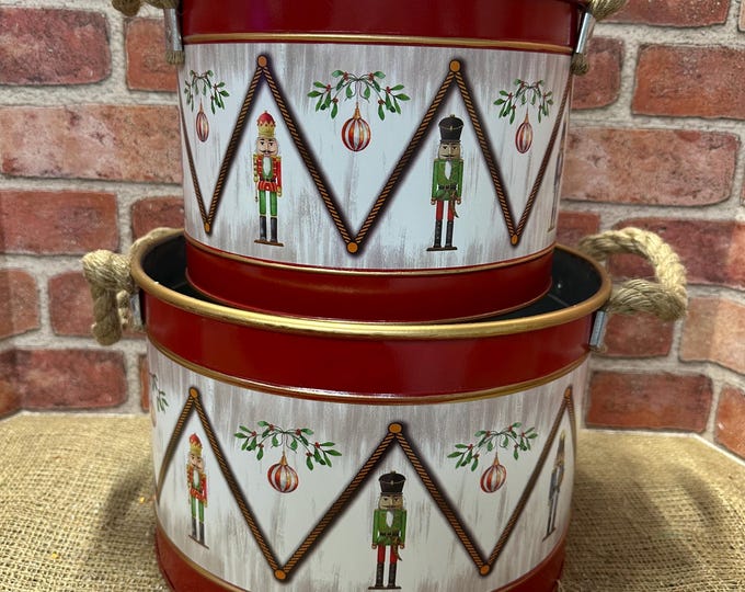 Christmas Nutcracker Drum Bucket | Christmas Tree Holder | Christmas ...
