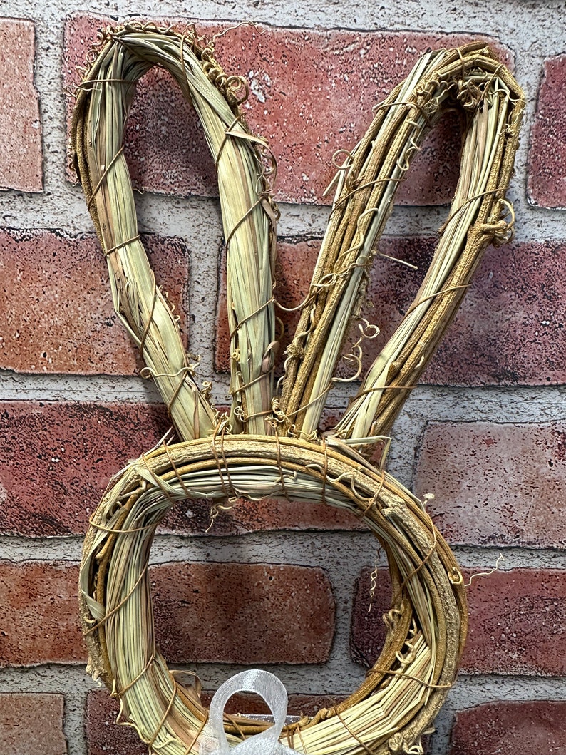 Grapevine Floral Bunny Wreath Farmhouse Home Decor Floral Decor Spring ...