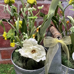 Spring Florals in Galvanized Bucket | Farmhouse | Home Decor | Floral ...