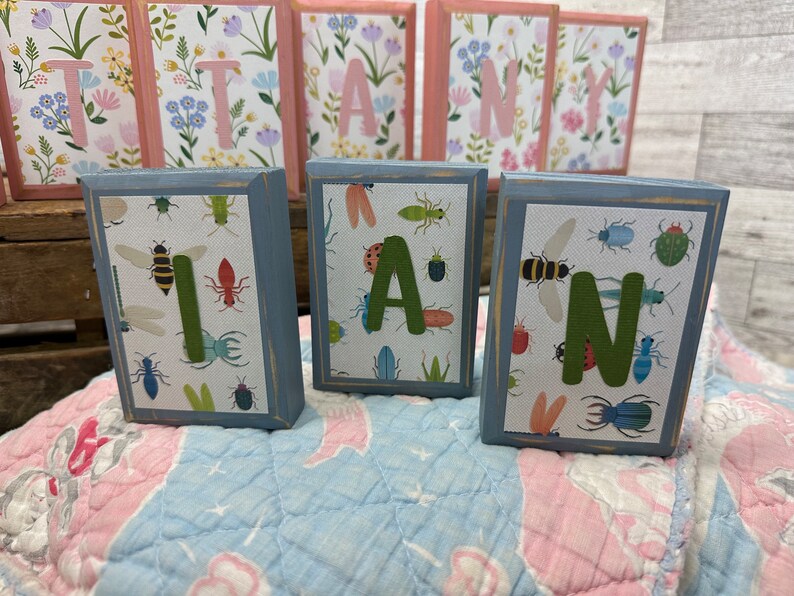 Personalized Baby Word Blocks, Farmhouse, Wooden Blocks, Personalized ...