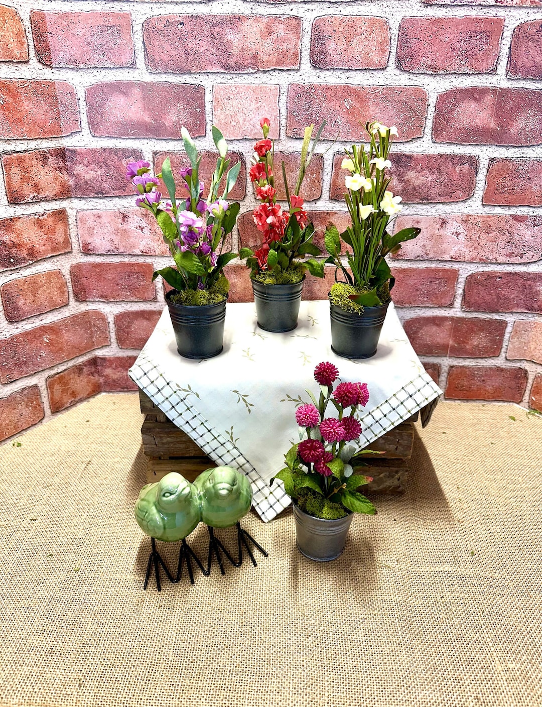 Small Spring Flower Pots | Farmhouse | Home Decor | Floral Decoration ...