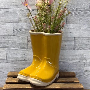Ceramic Rainboot Vase | Spring Decor | Summer Decor - Etsy