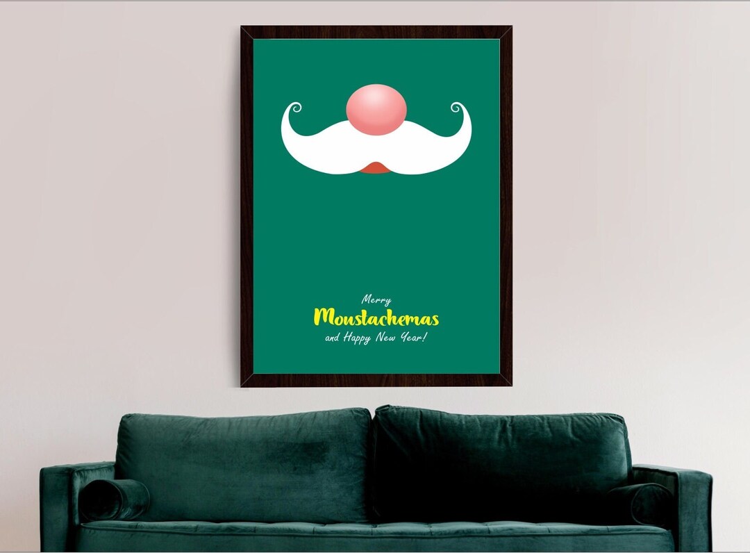 Special Santas Moustache Printable Wall Art Poster, Santas Signature ...