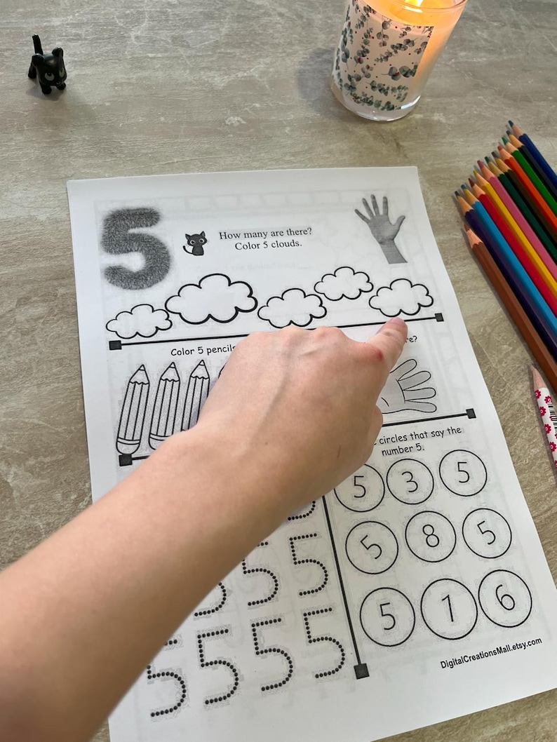 Preschool Number 5 Learning Worksheets | Learn Numbers | Printable ...