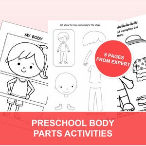 Preschool Body Parts Learning Worksheets | Printable Kindergarten ...