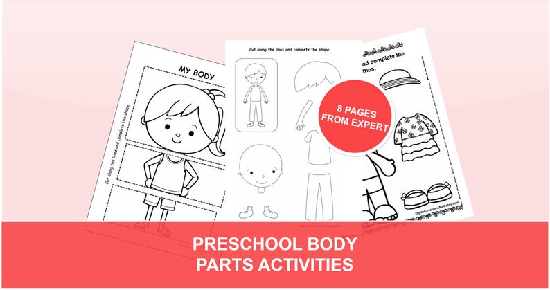 Preschool Body Parts Learning Worksheets | Printable Kindergarten ...