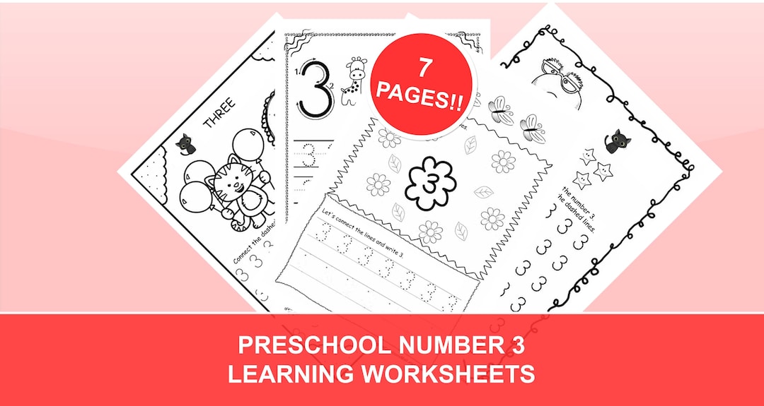 Preschool Number 3 Learning Worksheets | Learn Numbers | Printable ...